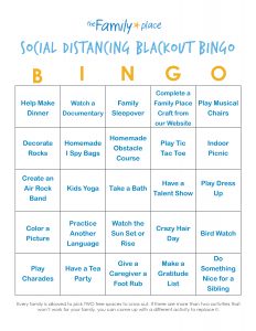 Social Distancing Blackout Bingo | The Family Place